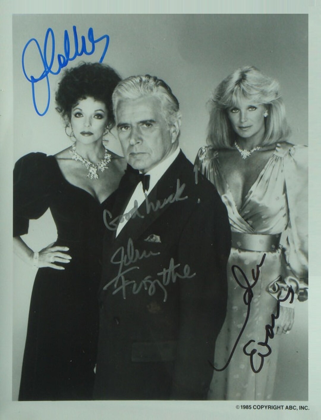 DYNASTY CAST SIGNED Photo X3 - John Forsythe, Linda Evans, Joan Collins W/coa - Etsy