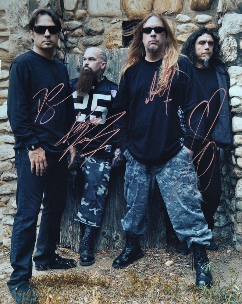 SLAYER Signed Photo X4 Kerry King, Tom Araya W/coa - Etsy
