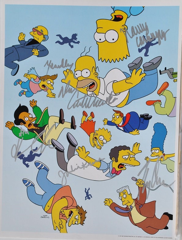 The SIMPSONS VOICE ACTORS Signed Photo X6 - Nancy Cartwright, Hank ...