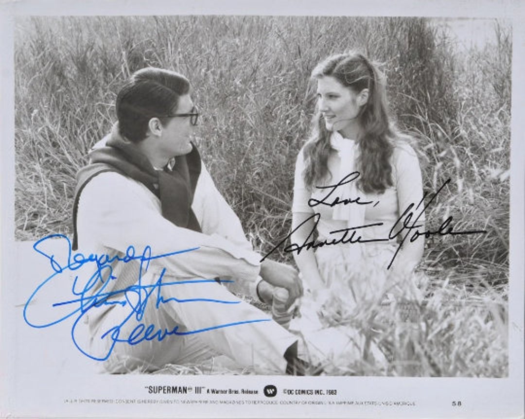SUPERMAN III CAST Signed Photo X2 Christopher Reeve and Annette O'toole ...