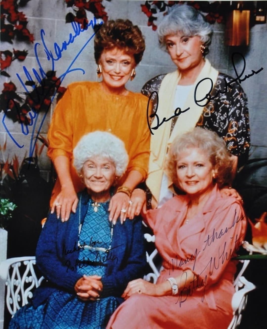 GOLDEN GIRLS CAST Signed Photo X4 Beatrice Arthur, Betty White, Rue ...