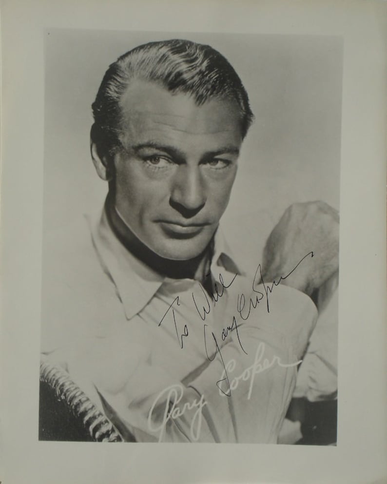 GARY COOPER Signed Photo the Westerner A Farewell to Arms - Etsy