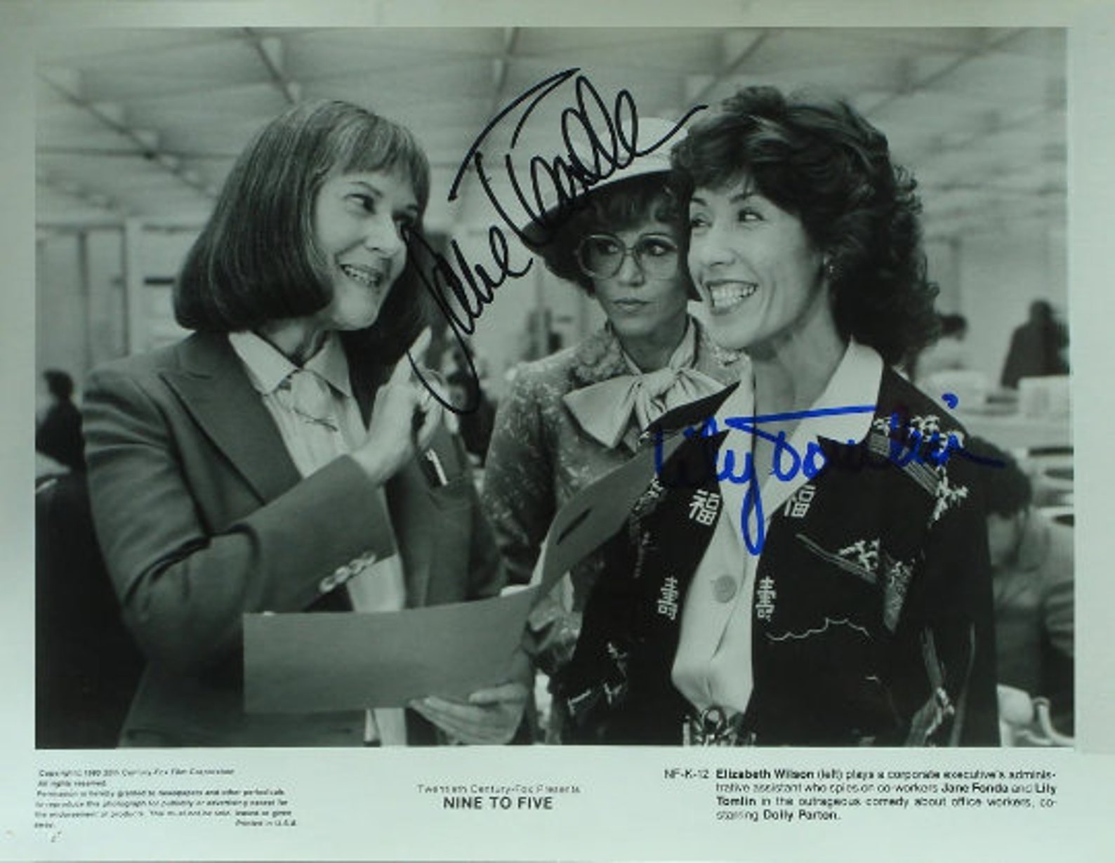 9 TO 5 CAST SIGNED Autographed Photo X2 - Nine to Five - Jane Fonda ...