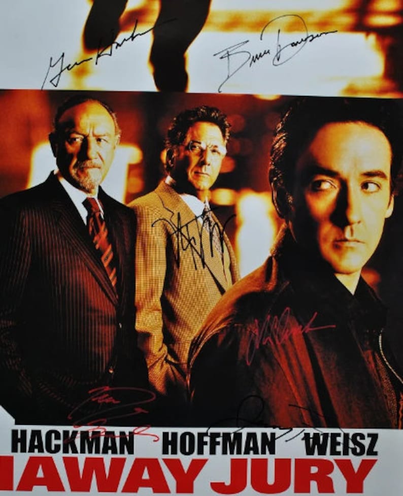 RUNAWAY JURY CAST Signed Poster X7 - John Cusack, Gene Hackman, Rachel ...