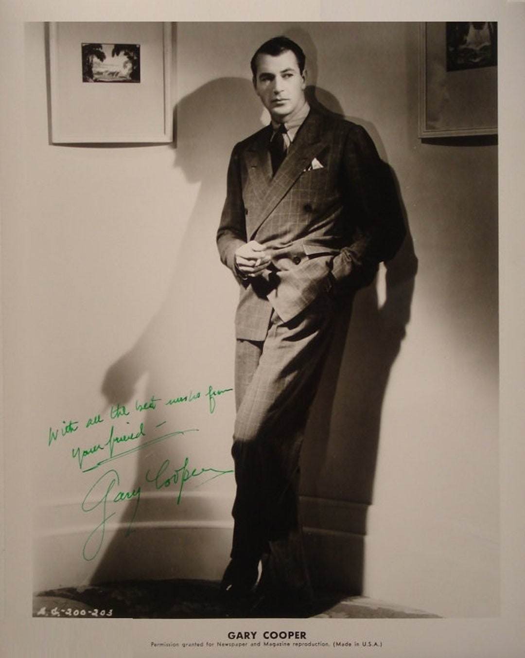 GARY COOPER Signed Photo - the Westerner - A Farewell to Arms - Mr ...