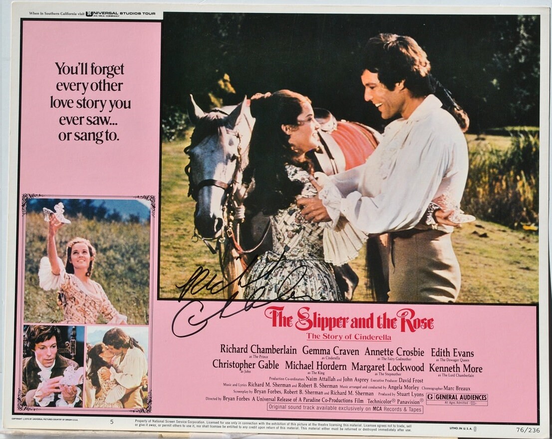 RICHARD CHAMBERLAIN SIGNED Photo the Slipper and the Rose 11x14 W/coa ...
