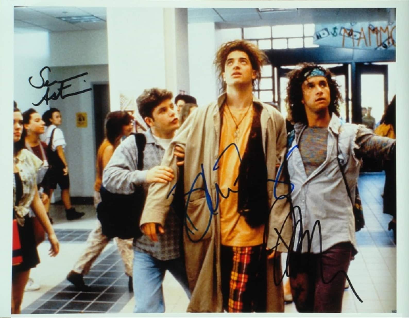ENCINO MAN Cast Signed Photo X3 - Brendan Fraser, Pauly Shore + W/coa ...