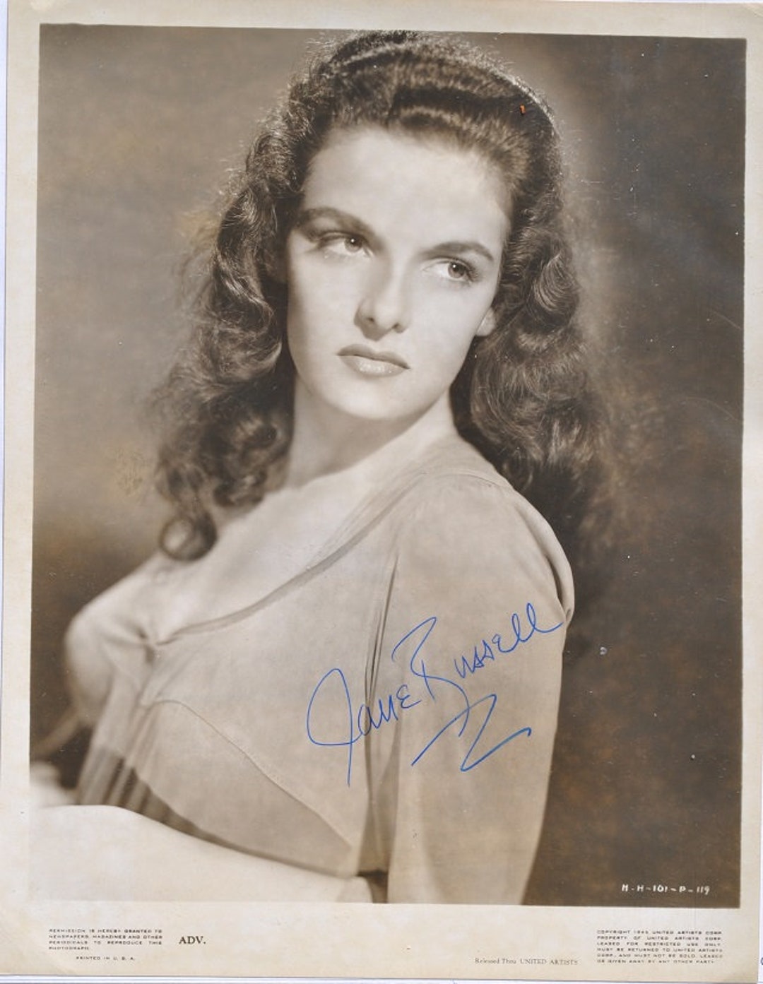 JANE RUSSELL Signed Photo Gentlemen Prefer Blondes Johnny Reno W/coa - Etsy