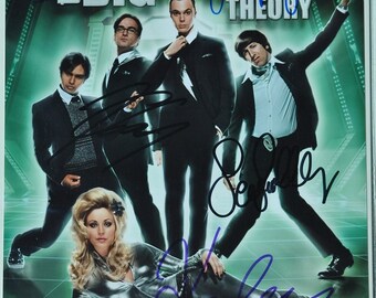 Big Bang Theory Cast Signed Photo X5 Johnny Galecki, Jim Parsons, Kaley ...
