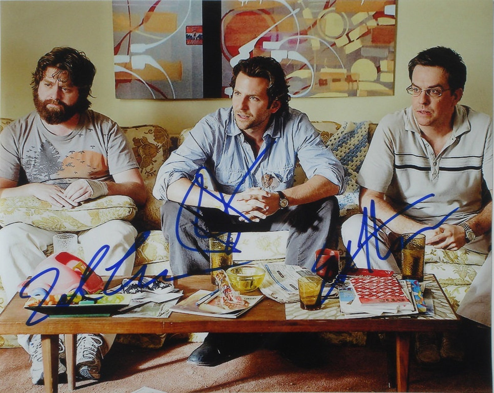 THE HANGOVER CAST Signed Photo X3 Bradley Cooper, Ed Helm, Zach ...