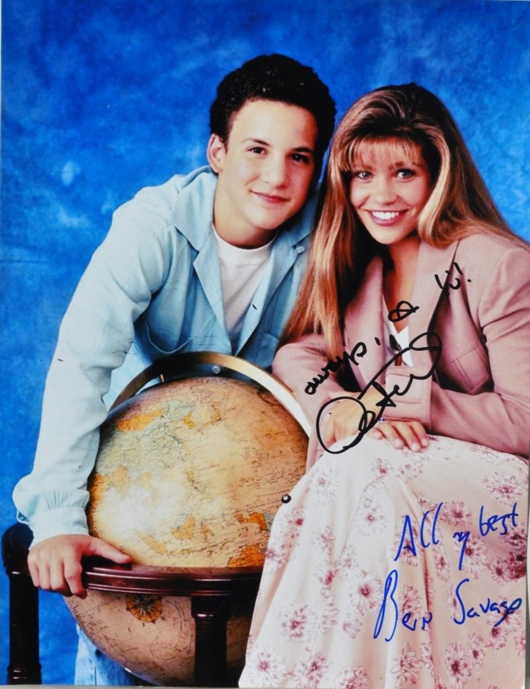 BOY MEETS WORLD Cast Signed Photo X2 - Ben Savage, Danielle Fishel W ...