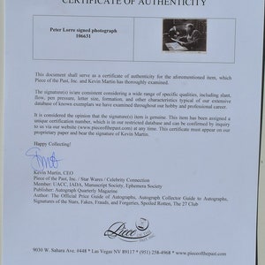 PETER LORRE Signed Photo – the Mask of Dimitrios W/coa - Etsy