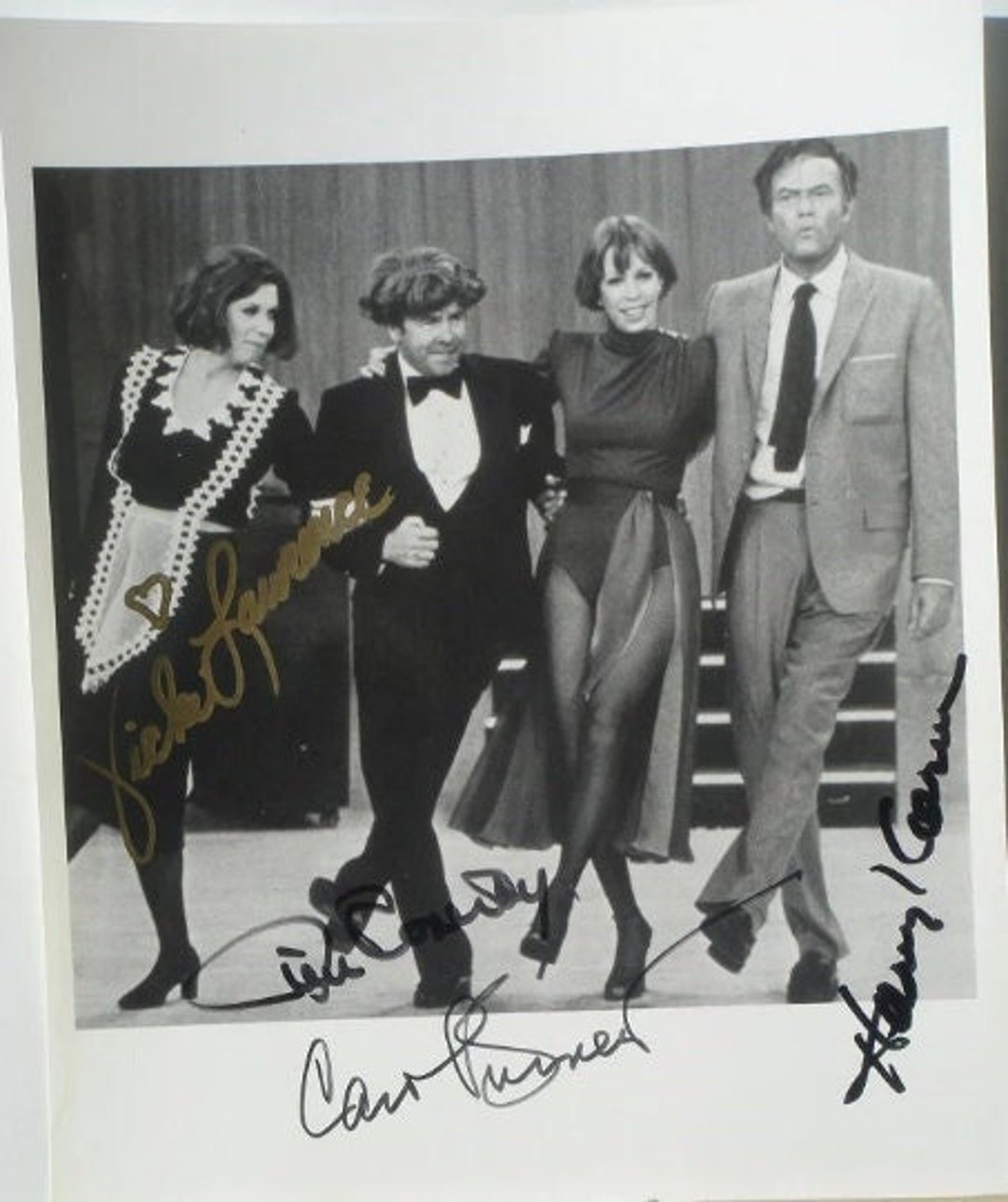 CAROL BURNETT SHOW Cast Signed Photo X4 -carol Burnett, Harvey Corman ...