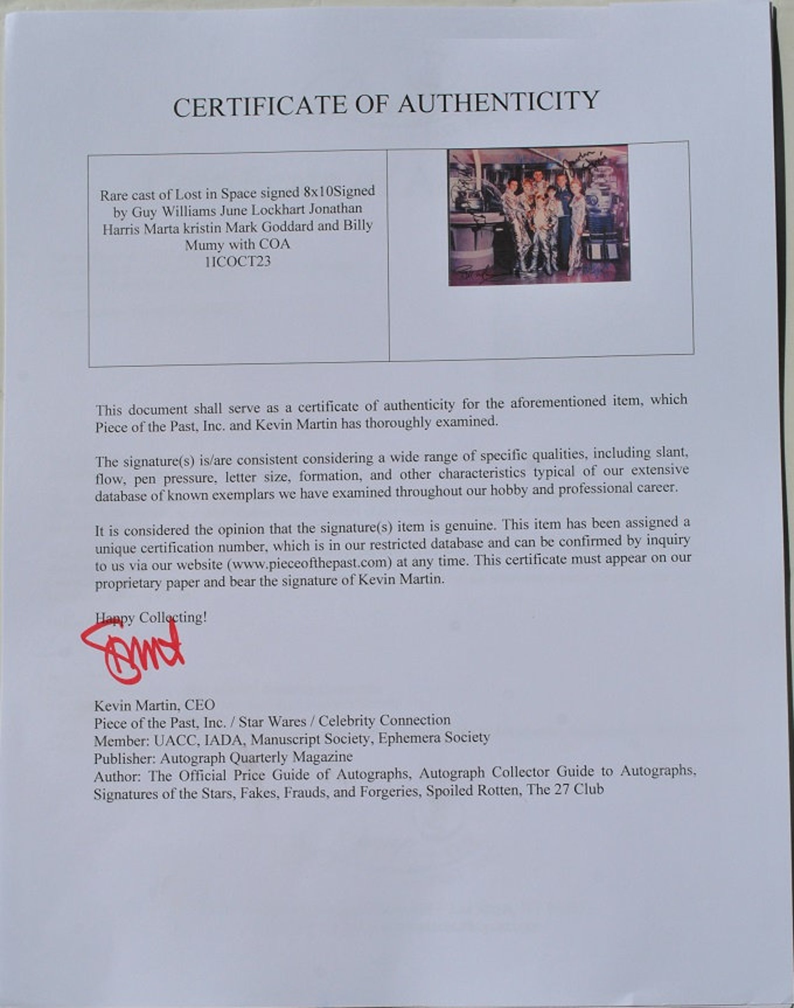 LOST IN SPACE Cast Signed Photo X6 – Guy Williams, June Lockhart, Mark ...