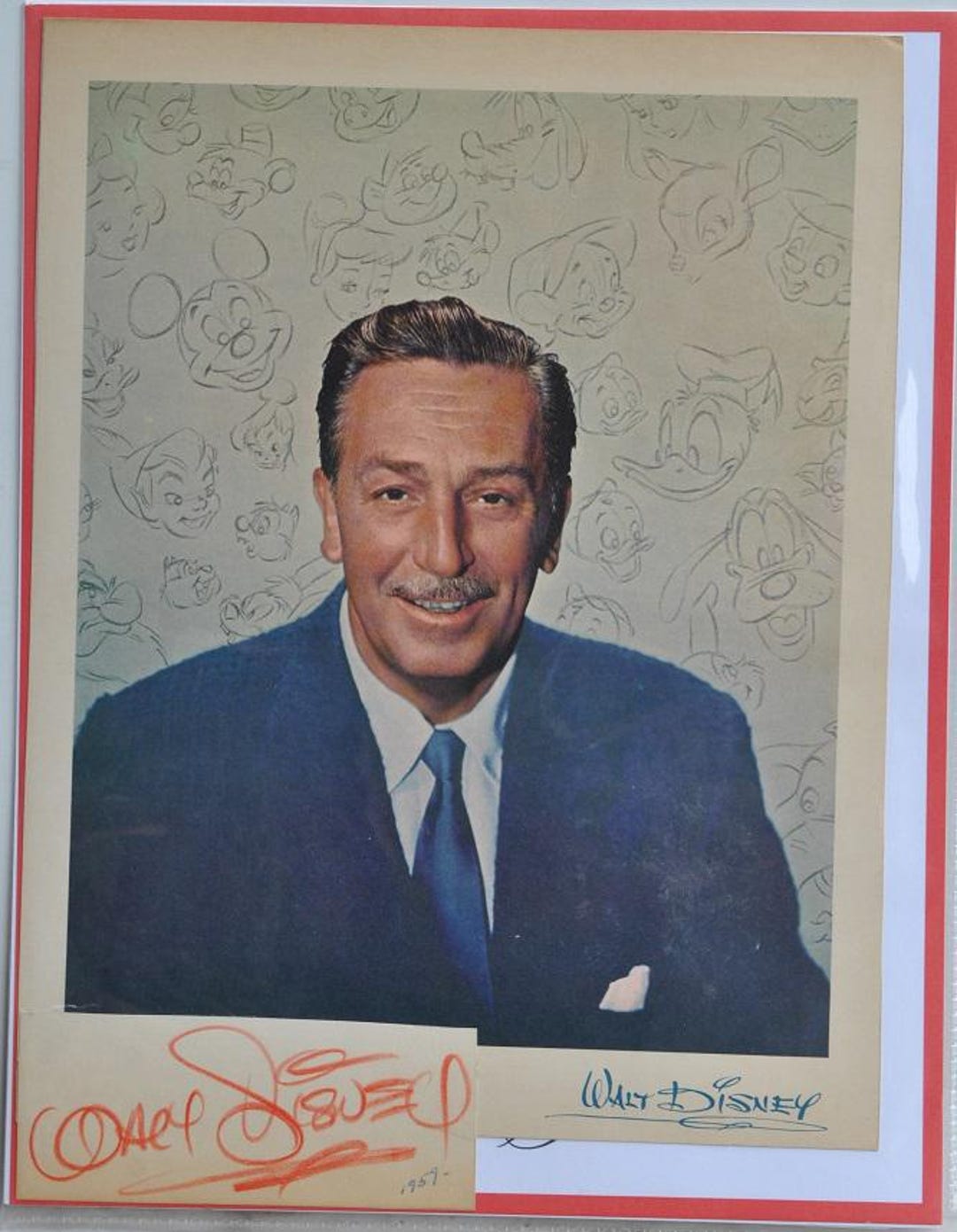 WALT DISNEY SIGNED Page & Photo - Disneyland - Mickey Mouse - Donald ...