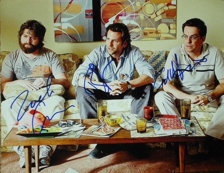 THE HANGOVER Cast Signed Photo X3 - Bradley Cooper, Ed Helms + W/coa - Etsy