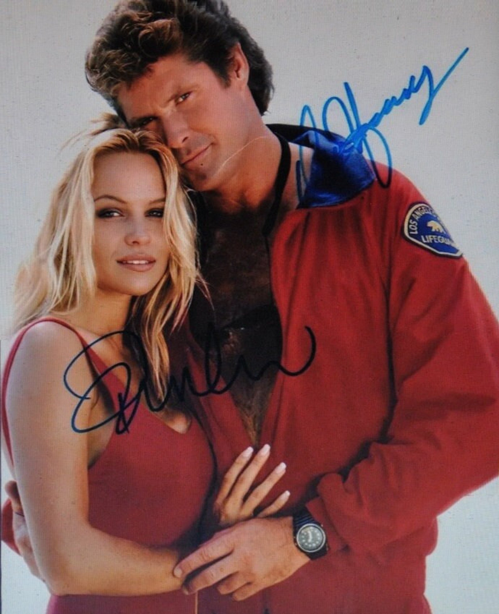 BAYWATCH Cast Signed Photo X2 – DAVID HASSELHOFF & Pamela Anderson ...