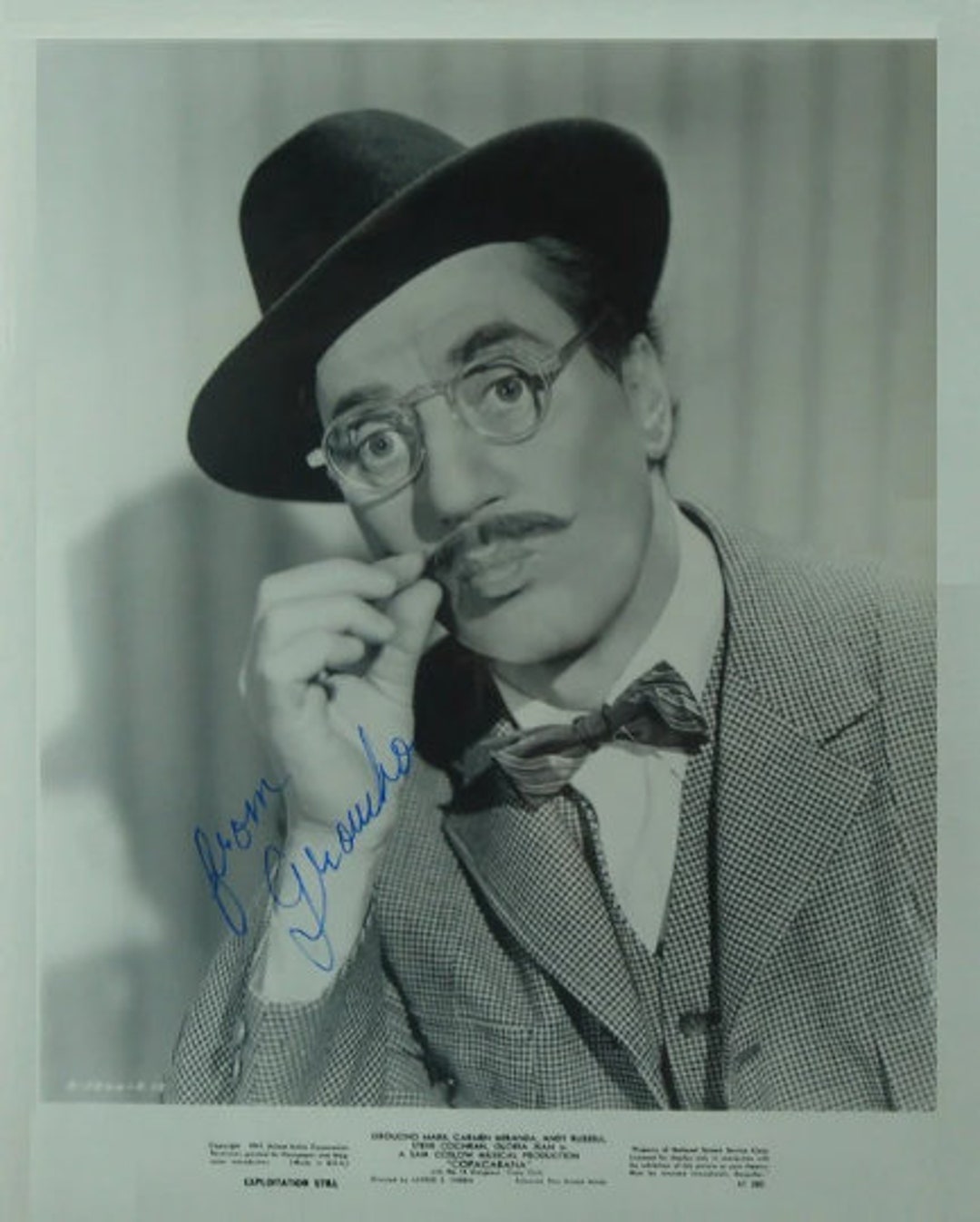 GROUCHO MARX SIGNED Autographed Photo Copacabana W coa Etsy GROUCHO MARX SIGNED Autographed Photo Copacabana W coa Etsy