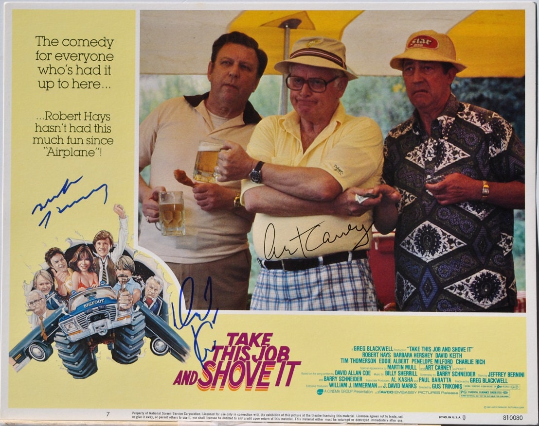 TAKE THIS JOB and Shove It Cast Signed Photo X3 - Art Carney + - 11"x ...