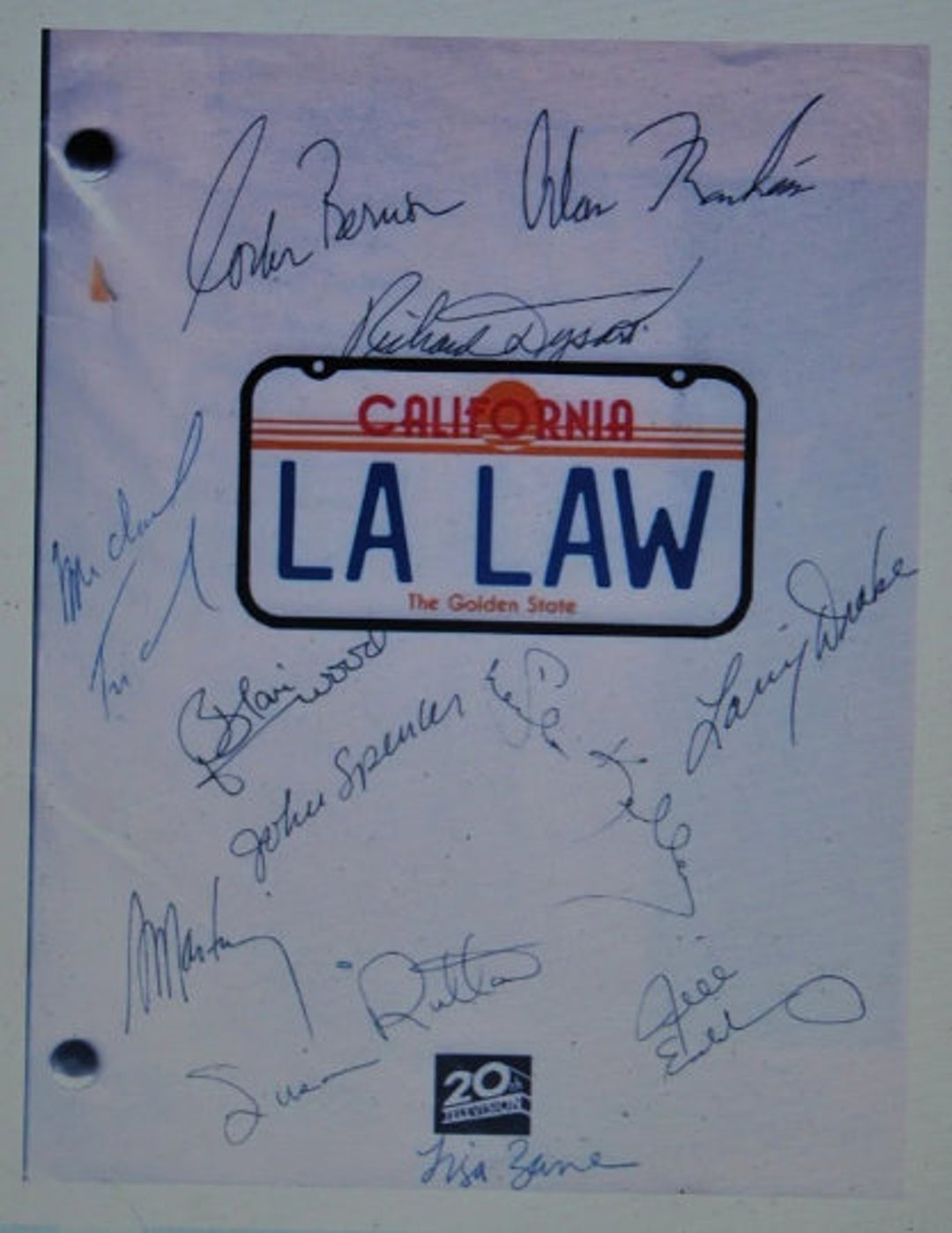 LA LAW Pilot Script Hand-signed Autograph by 12 Cast Members W/coa - Etsy
