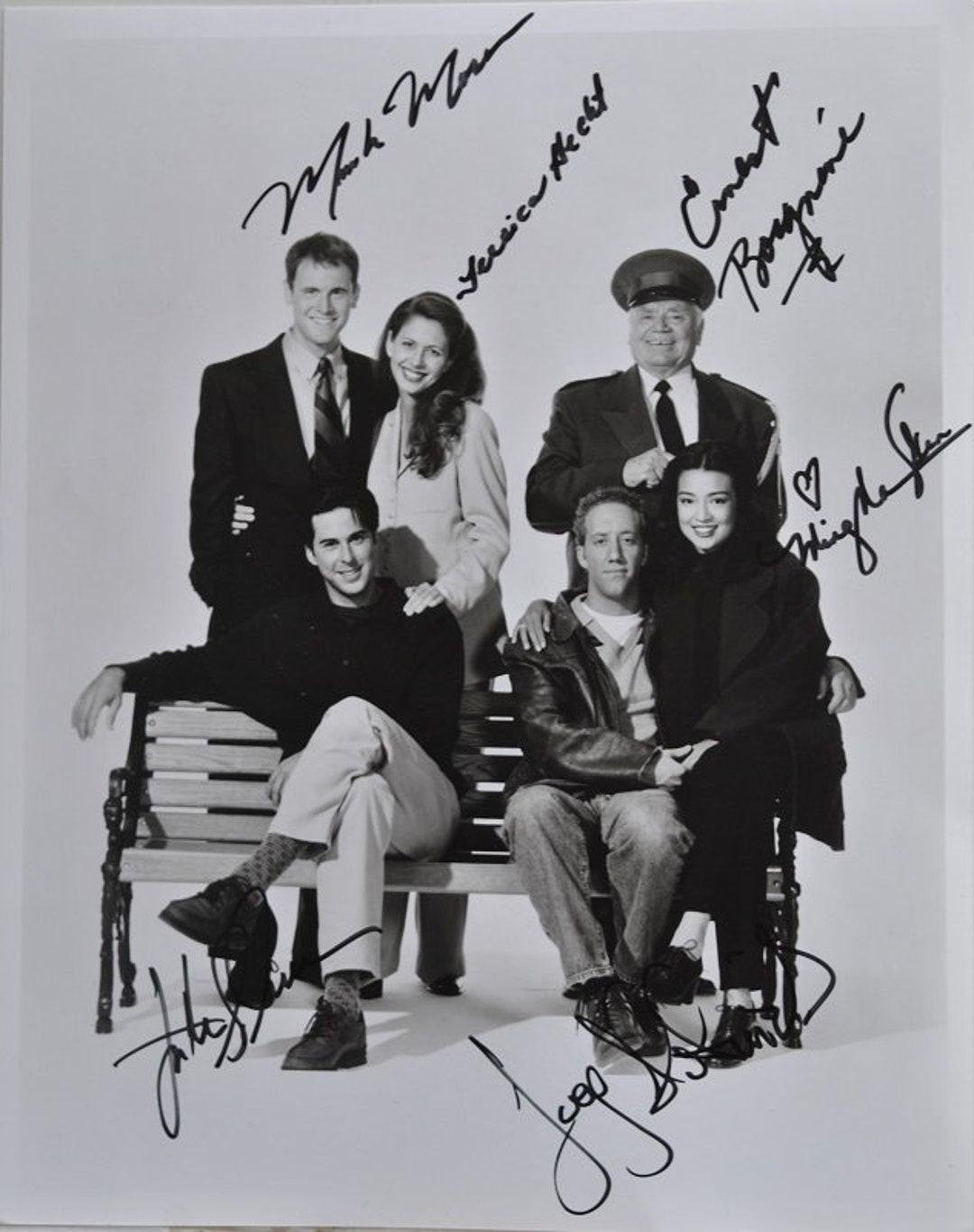 THE SINGLE GUY Cast Signed Photo X6- Jonathan Silverman, Ernest ...