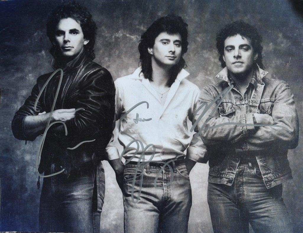 JOURNEY SIGNED PHOTO X3 - Seve Perry, Neal Schon, Jonathan Cain W/coa ...
