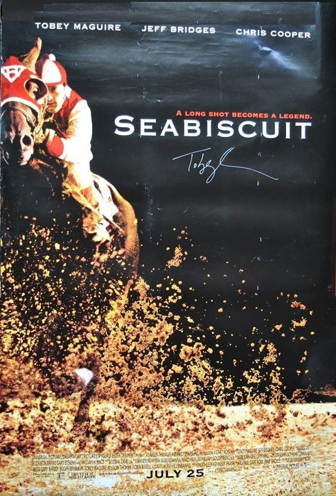 TOBEY MAGUIRE - SEABISCUIT Signed Movie Poster - 27"x 40" W/coa - Etsy