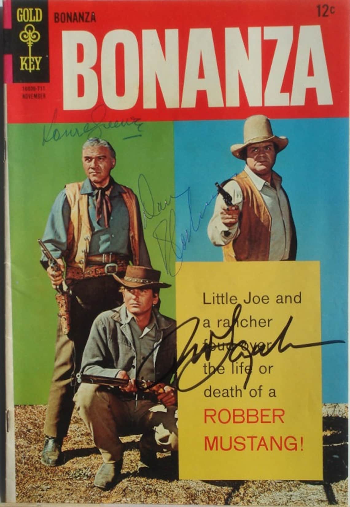 BONANZA CAST SIGNED Comic X3 - Lorne Greene, Dan Blocker, Michael ...