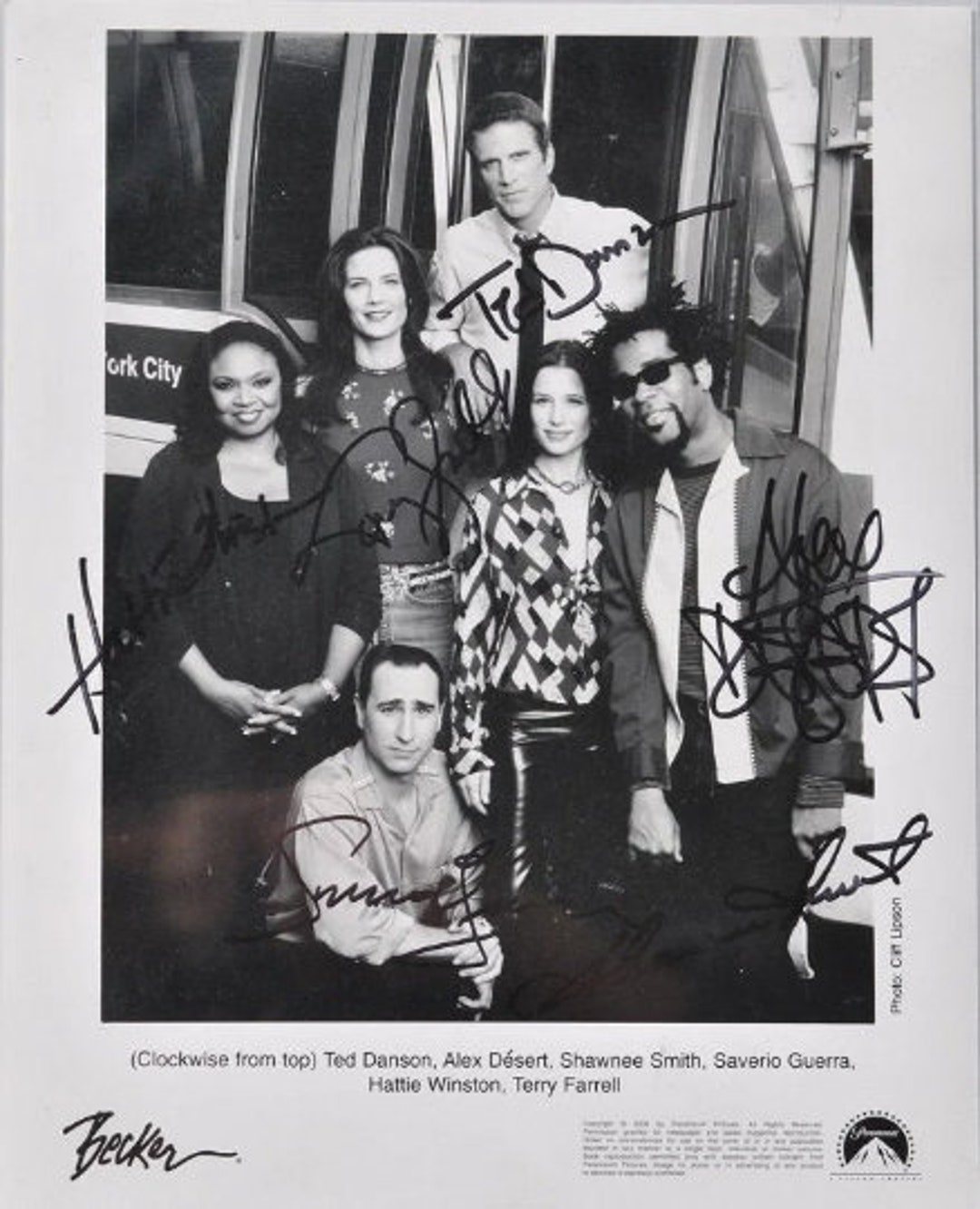 BECKER CAST SIGNED Photo X6 - Ted Danson, Terry Farrell, Hattie Winston ...