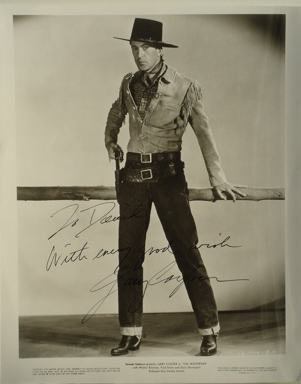 GARY COOPER Signed Photo the WESTERNER A Farewell to Arms - Etsy