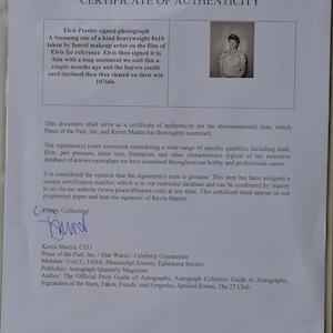 ELVIS PRESLEY RARE Signed Photo – the King of Rock and Roll 8"x 10" W ...