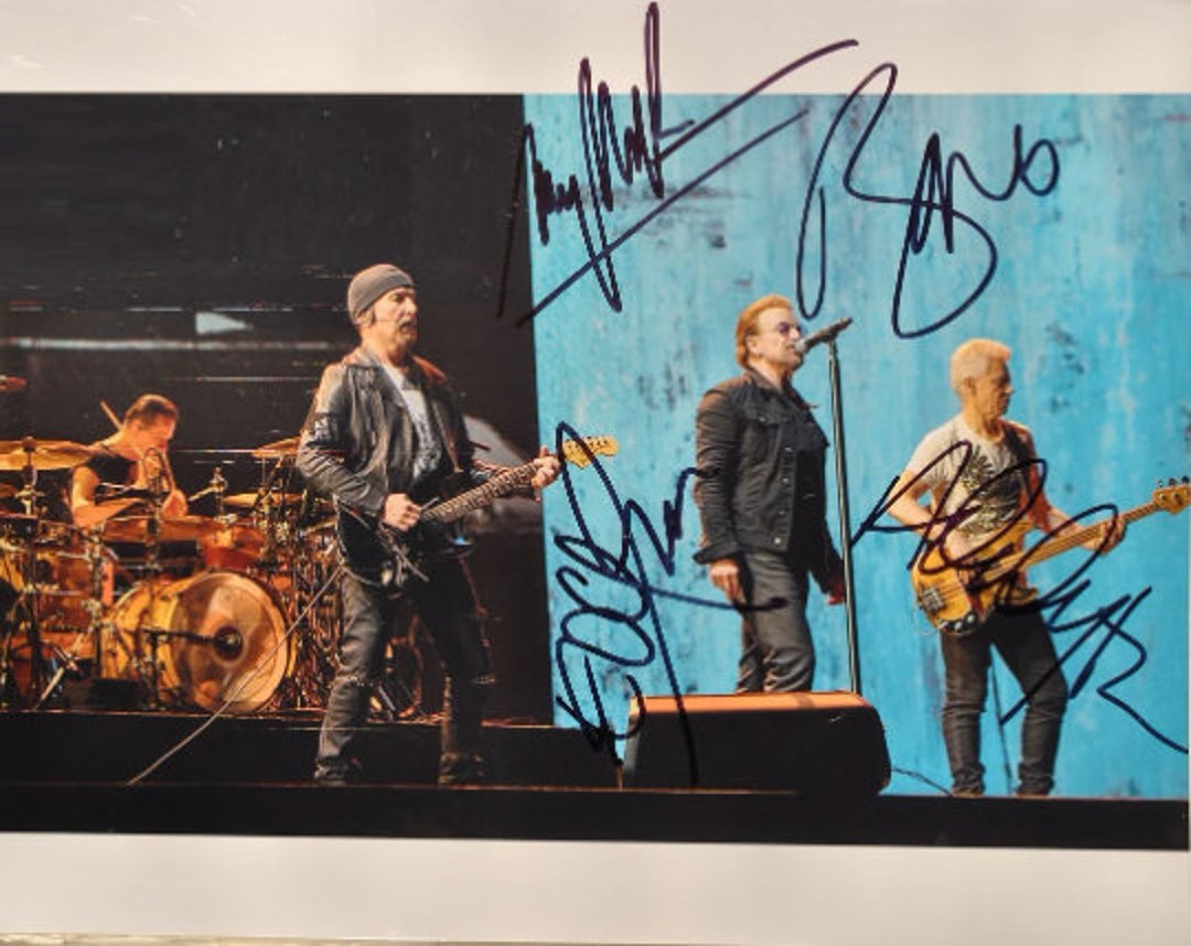U2 - Hand-signed, Autograph, All Four Members - 8x10 Photo W/coa - Etsy