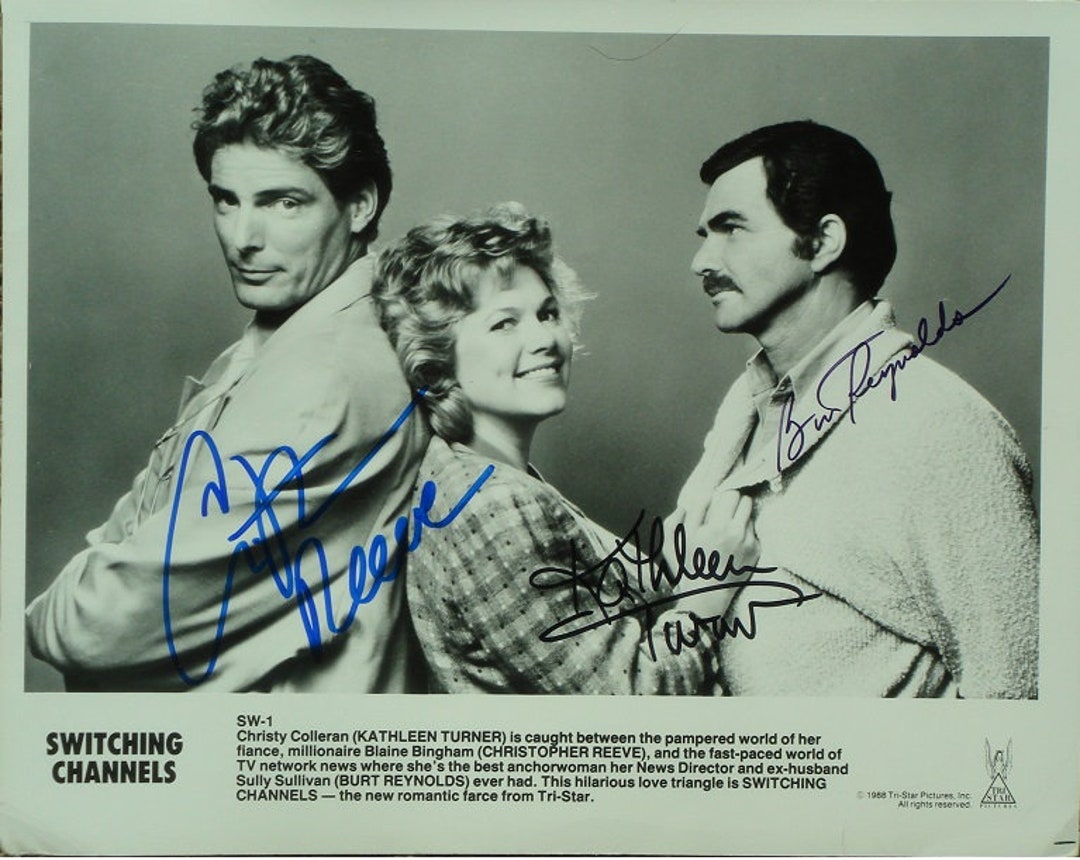 SWITCHING CHANNELS CAST Signed Photo X3 - Christopher Reeve, Kathleen ...