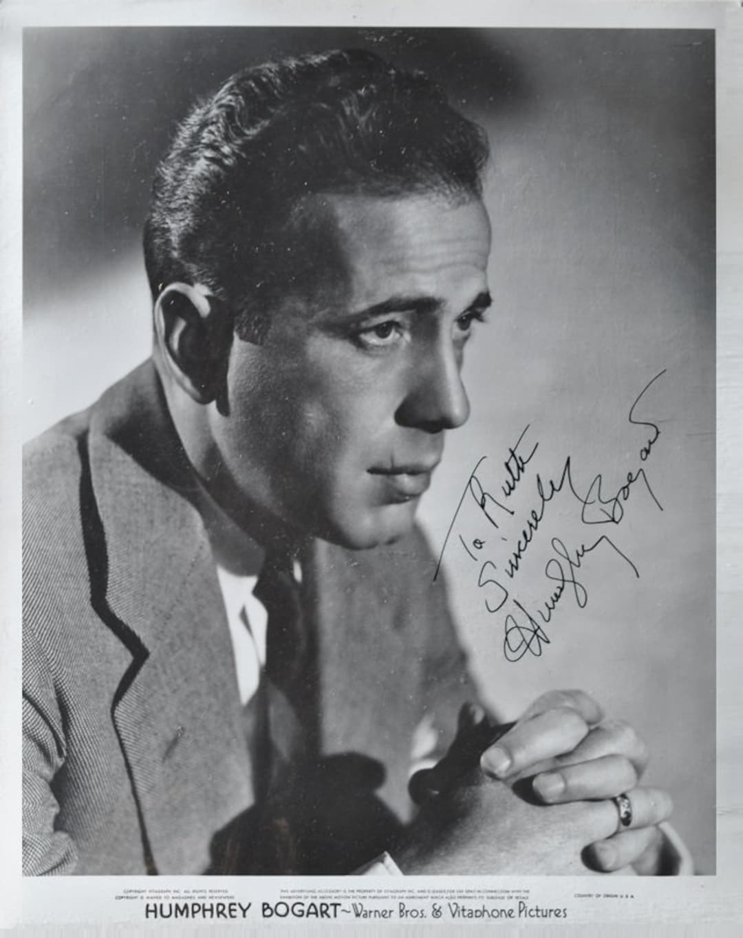 HUMPHREY BOGART Signed AUTOGRAPHED Photo W/coa - Etsy