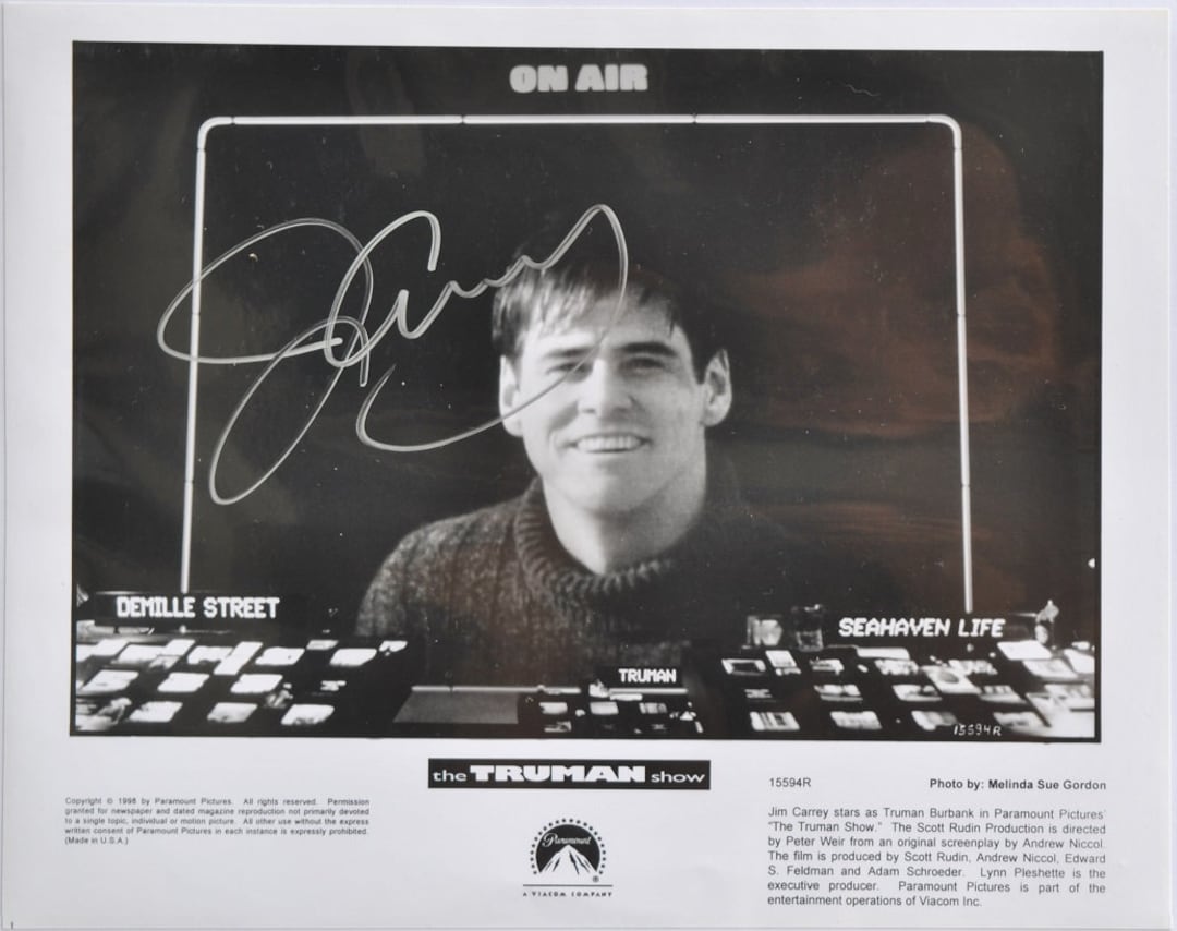 JIM CARREY SIGNED Photo - the Truman Show, the Mask, Ace Ventura W/coa ...