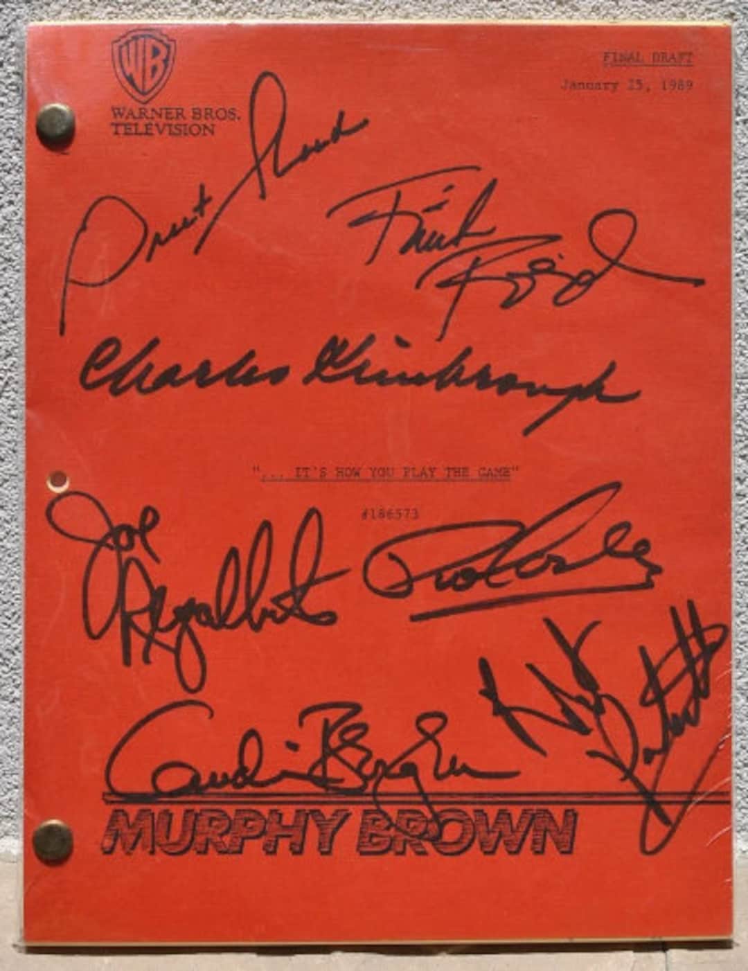 MURPHY BROWN TV Series Script 1989 - "it's How You Play the Game ...