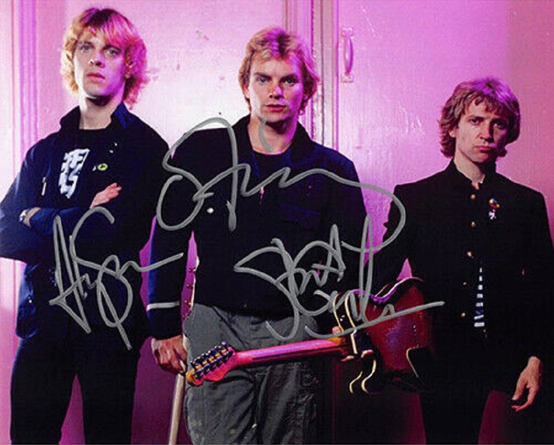 THE POLICE Signed Photo - Sting, Andy Summers, & Stewart Copeland Wcoa ...