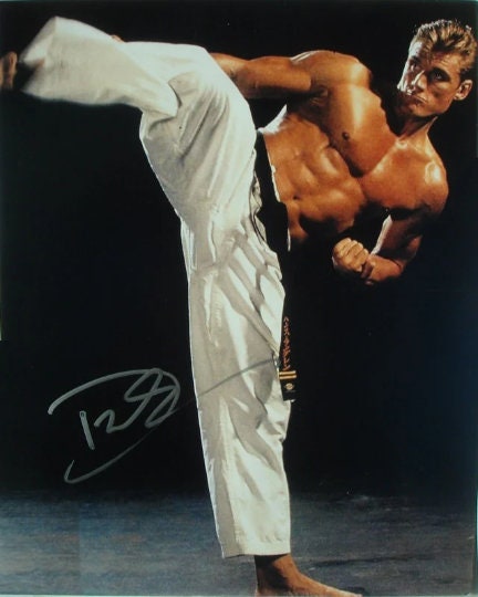 DOLPH LUNDGREN SIGNED Photo 4th Dan Black Belt in Kyokushin Karate the ...