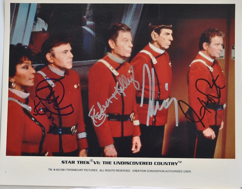 STAR TREK VI Cast Signed Photo X4 the Undiscovered Country, Shatner ...