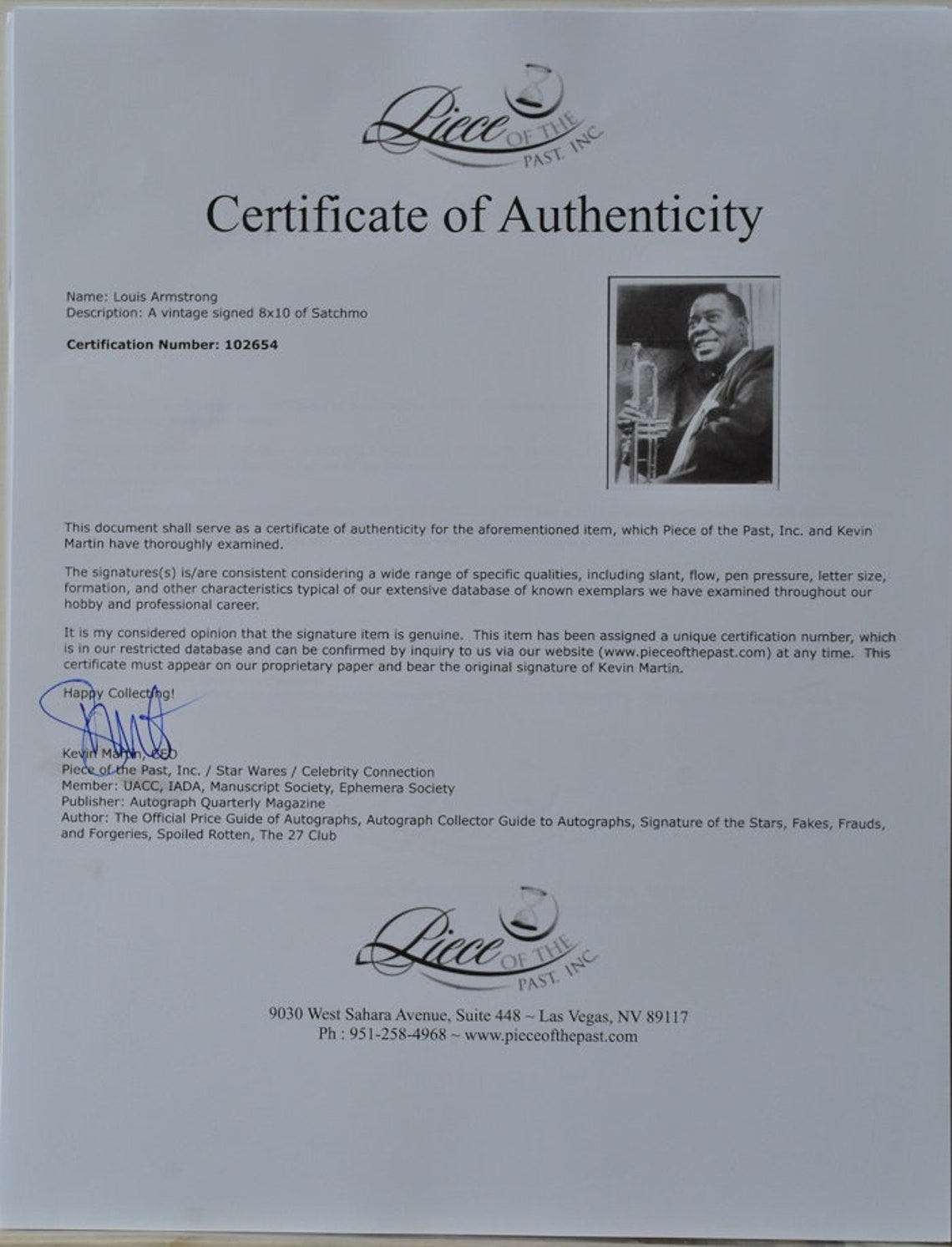 LOUIS ARMSTRONG SIGNED Photo - Satchmo - Pops W/coa - Etsy