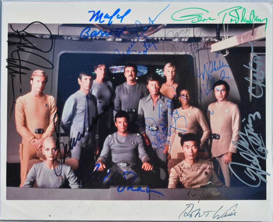 STAR TREK TMP Cast Signed Photo X12 – Gene Roddenberry, William Shatner ...