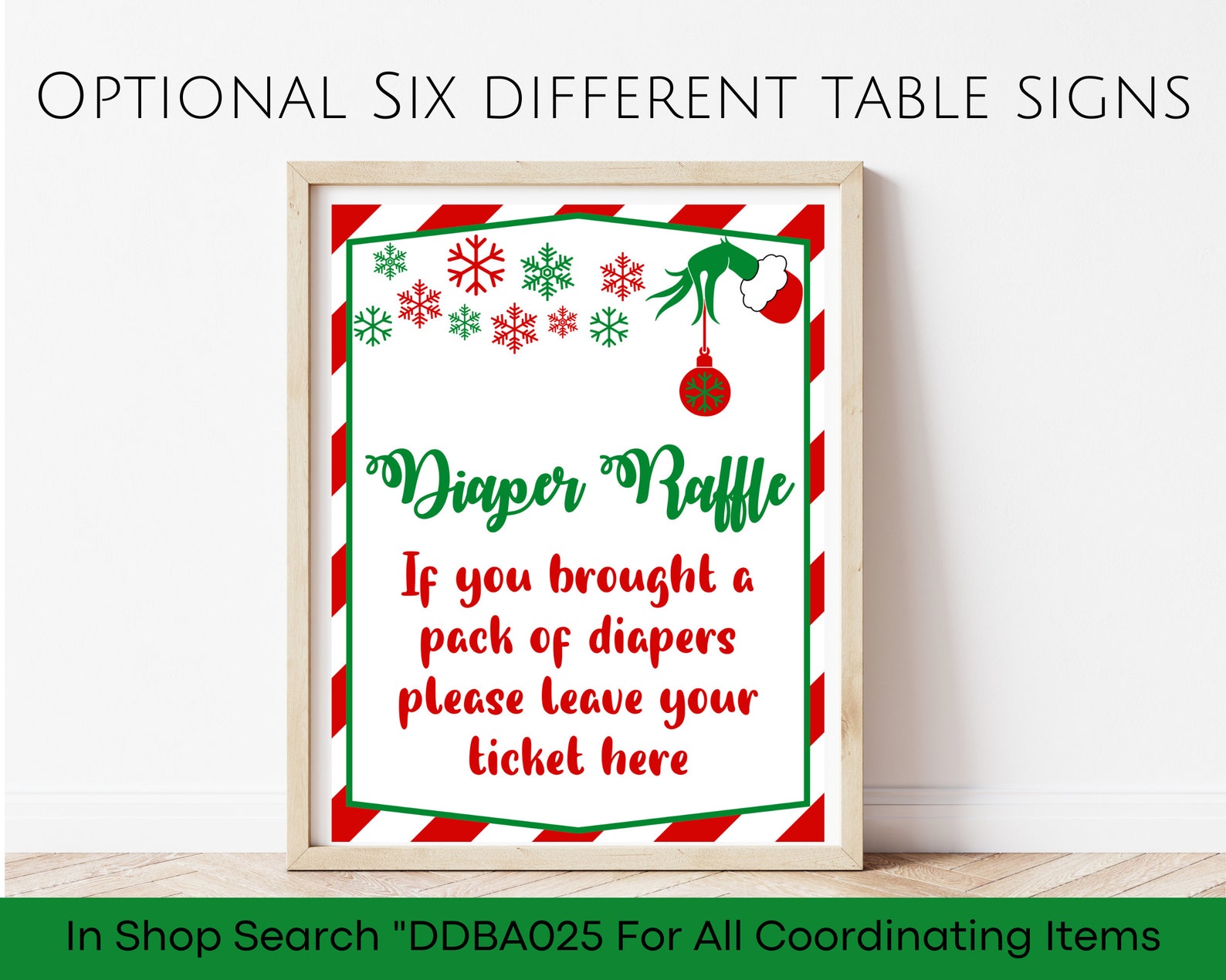 Grinch Baby Shower Welcome Sign: Christmas Party Decor (digital ...