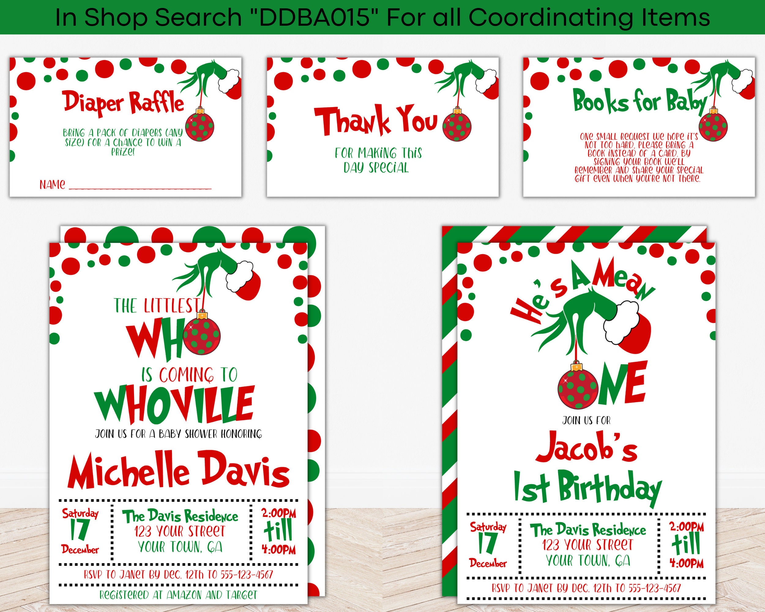 Grinch Baby Shower Diaper Raffle Table Sign, Grinchmas Baby Shower ...