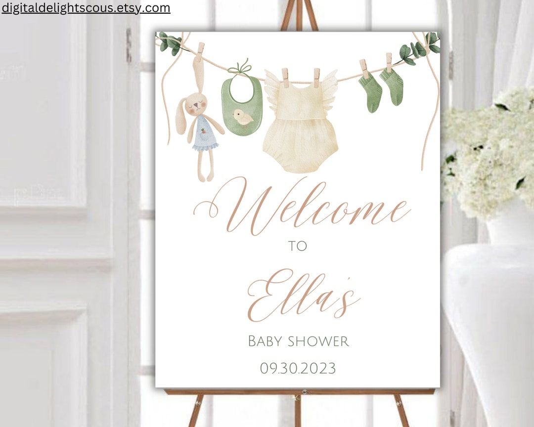 Welcome Signs Boho Clothesline Baby Girl Sign, A Sweet Baby Girl Baby ...