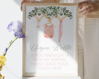 Diaper Raffle Game, Printable Minimalist Baby Shower Diaper Raffle ...