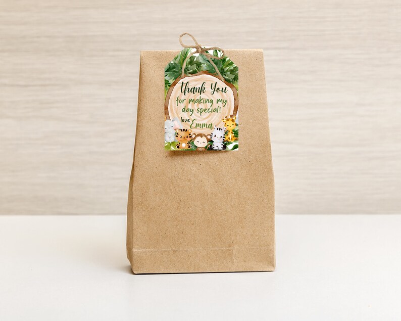 Safari Favor Tags: Wild One Jungle Animals (instant Download) - Etsy