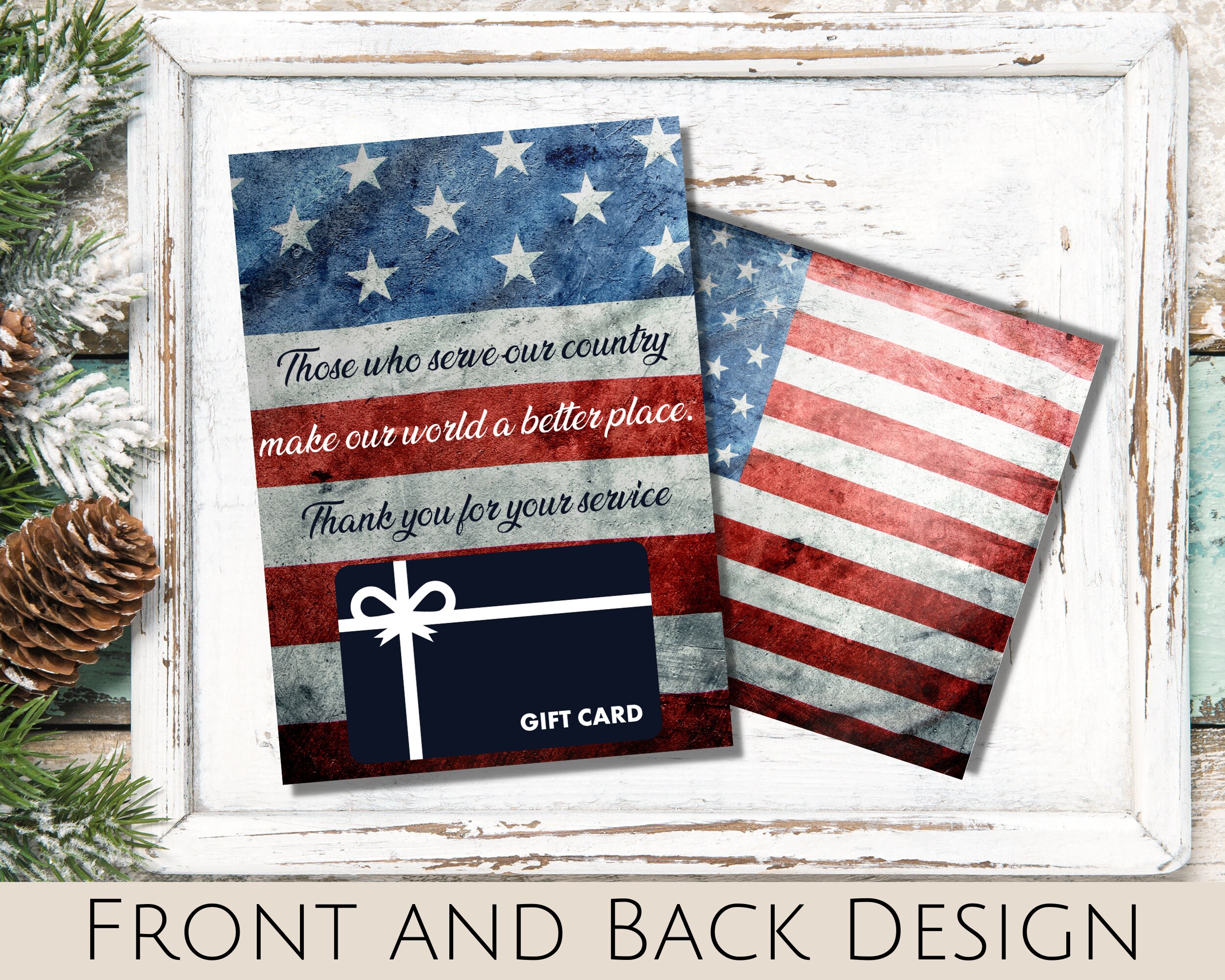 American Flag Gift Card Holder Patriotic Gift Soldier Care - Etsy