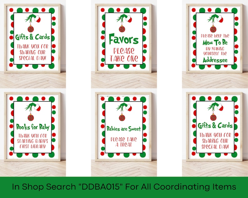 Grinch Baby Shower Diaper Raffle Table Sign, Grinchmas Baby Shower ...