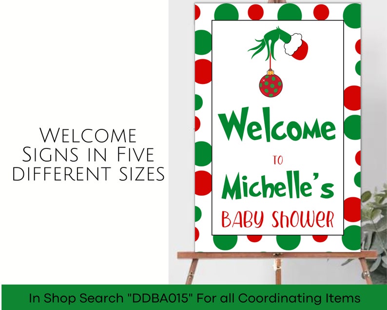 Grinch Baby Shower Diaper Raffle Table Sign, Grinchmas Baby Shower ...