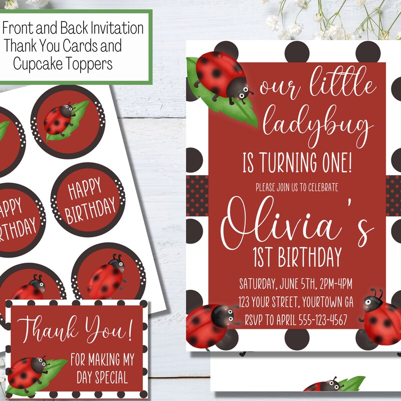 Ladybug Invitations - Etsy